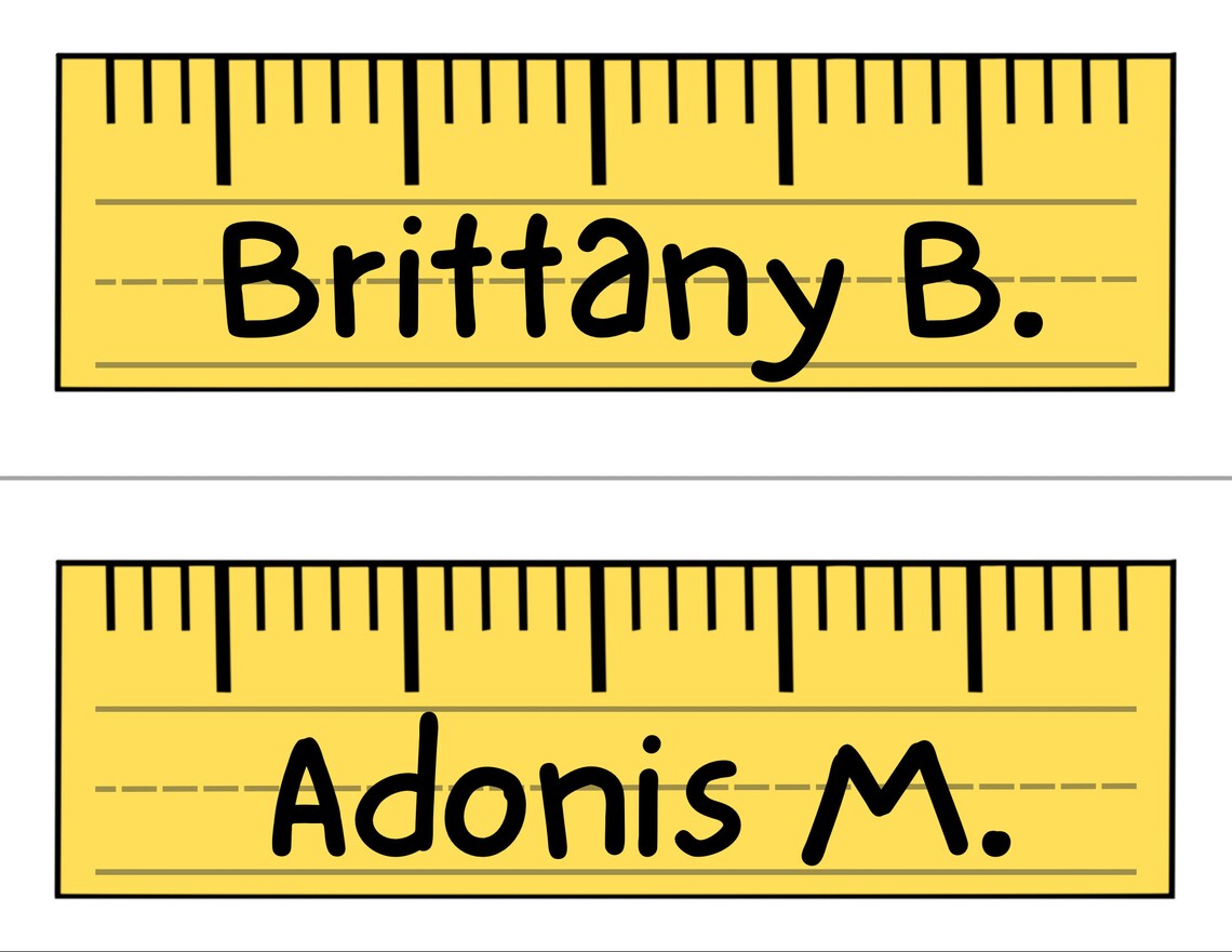 Ruler Name Tags (editable Version) - Etsy