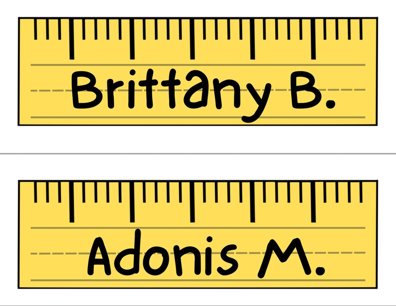 Ruler Name Tags (editable Version) - Etsy