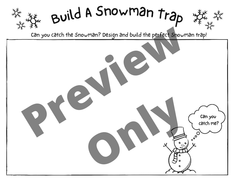 How to Catch A Snowman Activity - Etsy