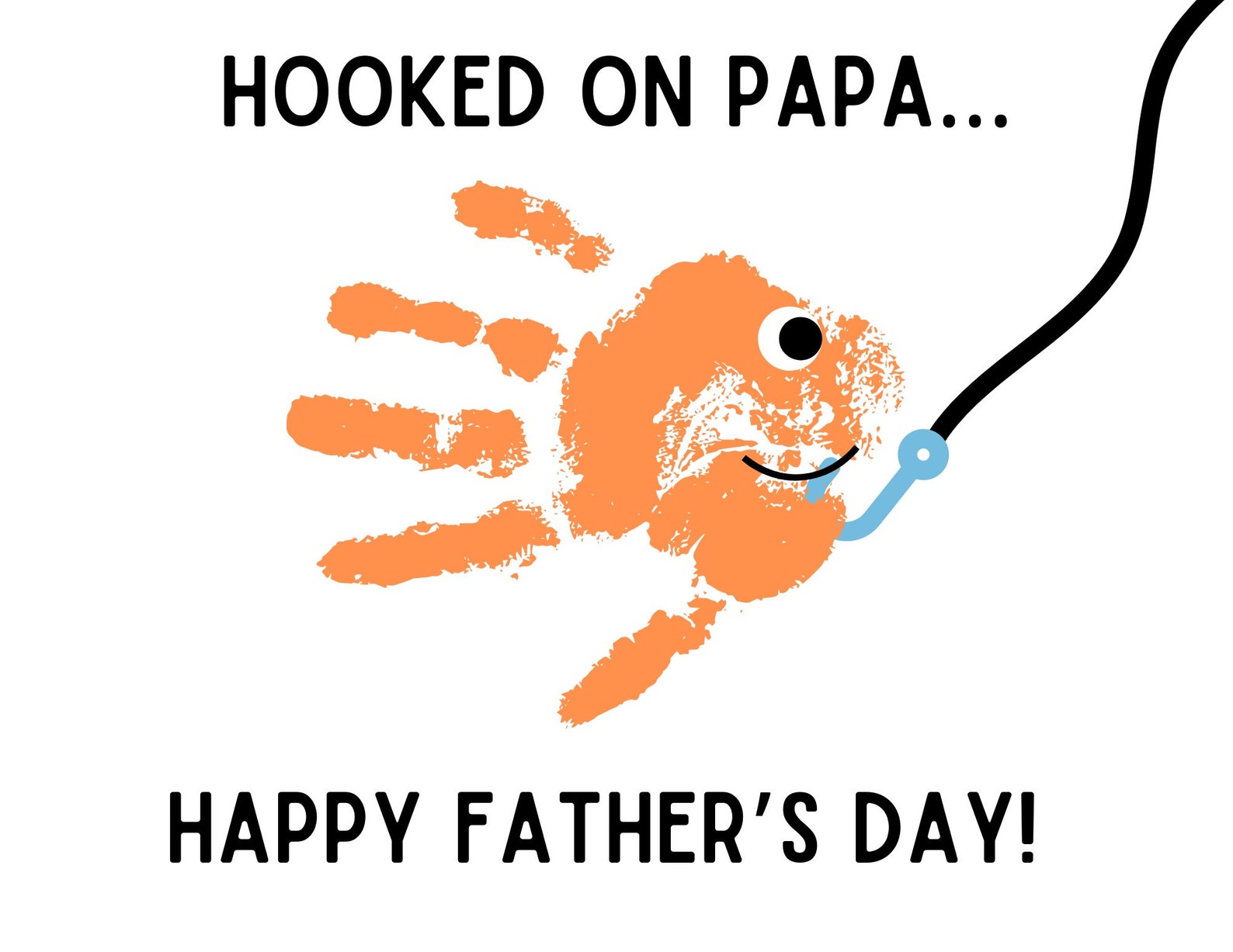 Father’s Day “hooked on Papa” Handprint Gift - Etsy