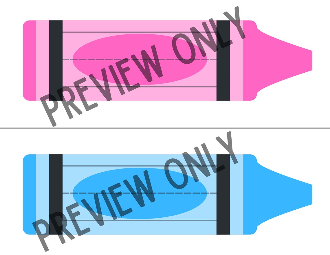 Crayon Name Tags (editable Version) - Etsy