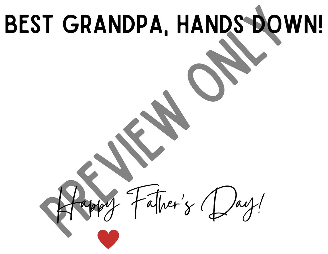 Father’s Day “best Grandpa, Hands Down” Handprint Gift - Etsy