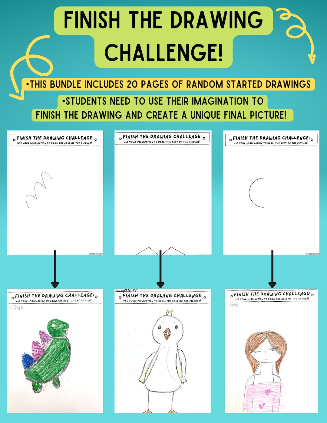Finish the Drawing Challenge - Etsy