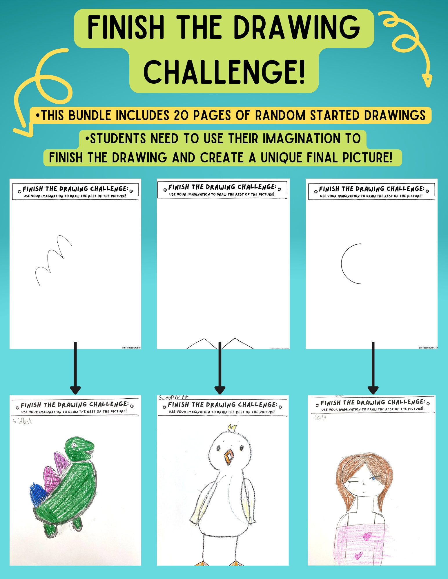 Finish the Drawing Challenge - Etsy