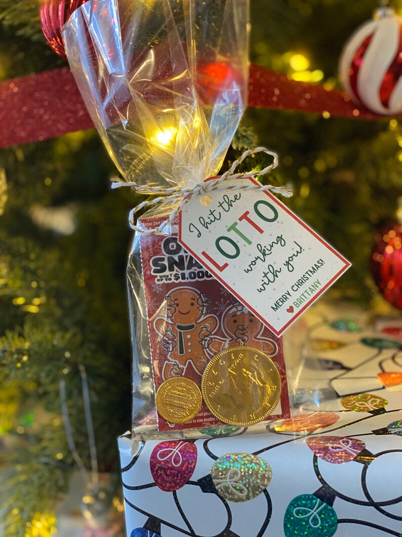 Christmas Gift Tags - I Hit the Lotto Working With You - Etsy
