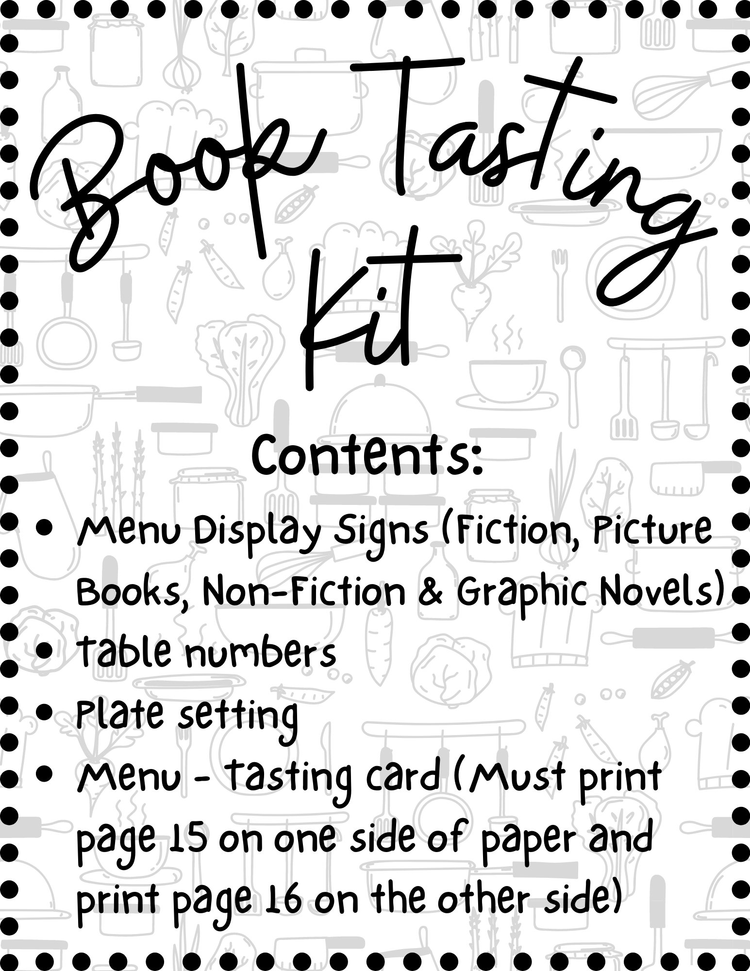 Book Tasting Kit - Etsy