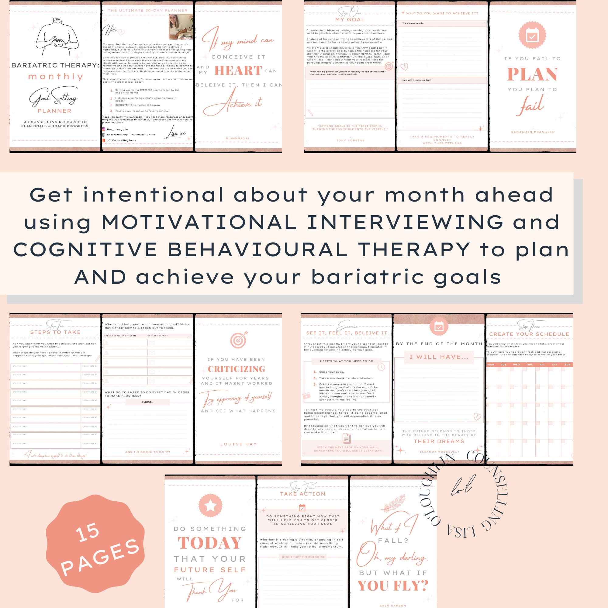 Bariatric Monthly Goal Setting Planner - Etsy