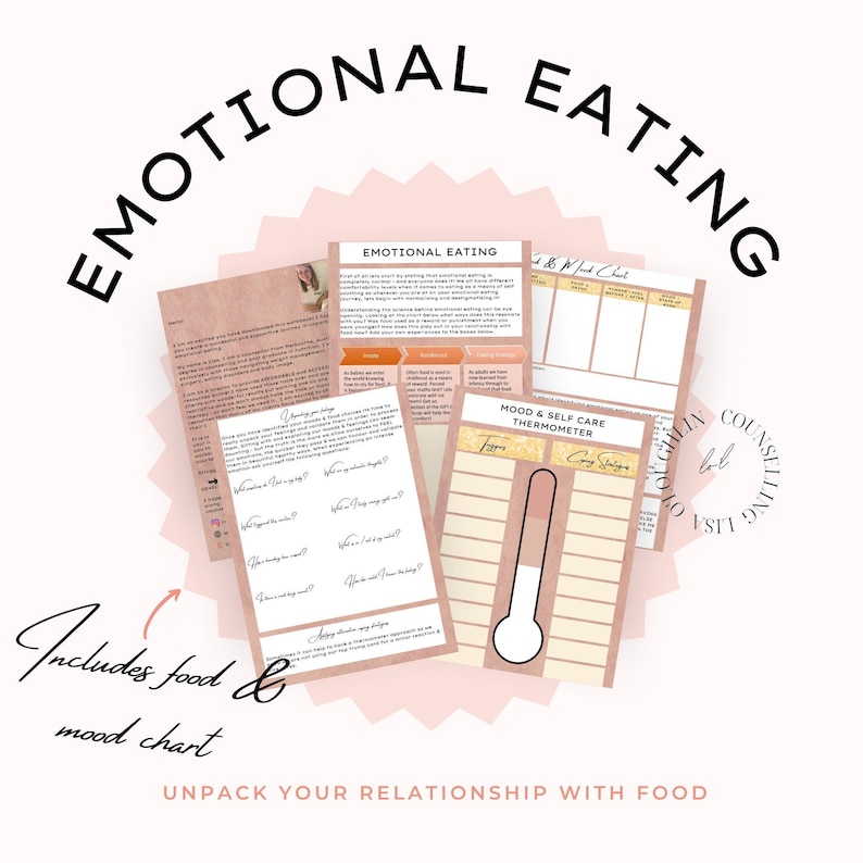 Emotional Eating Workbook, Counselling Therapy Resource, Binge Eating ...