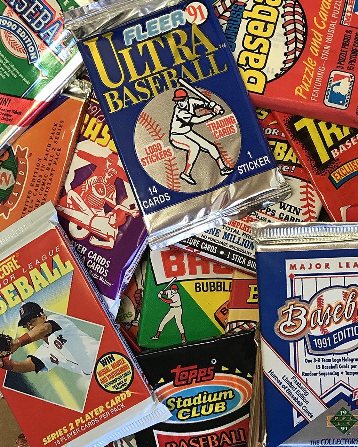 Huge Lot of 300 Vintage Baseball Cards in Factory Sealed Pack Rookies ...