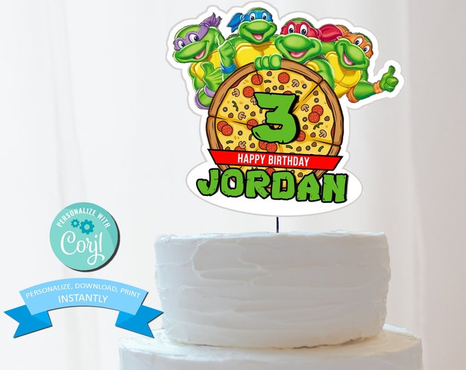TMNT Cake Topper Baby Turtles Cake Topper Teenage Mutant Ninja Turtles ...