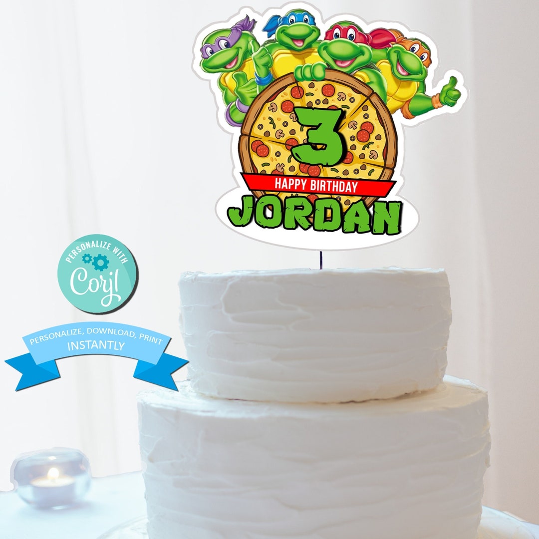 5" Teenage Mutant Ninja Turtles Birthday Cake Topper Decor - 7 Inches ...