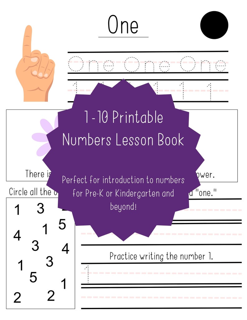 1 - 10 Numbers Lessons Printable | Printable Activity Book | Learning ...