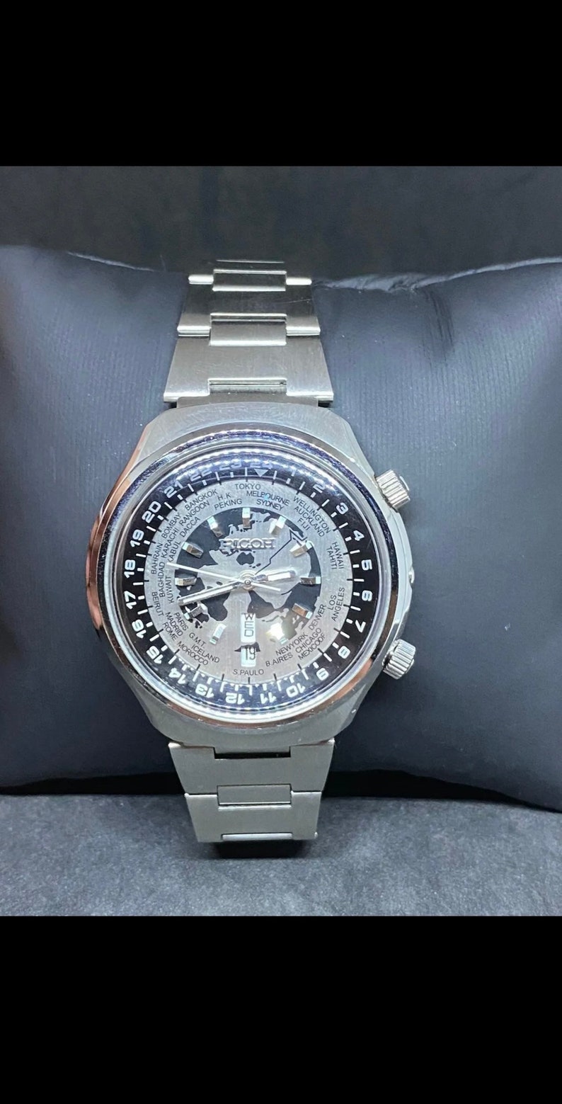Vintage Ricoh World Time Automatic 21 Jewels Japan Men’s Watch Good ...