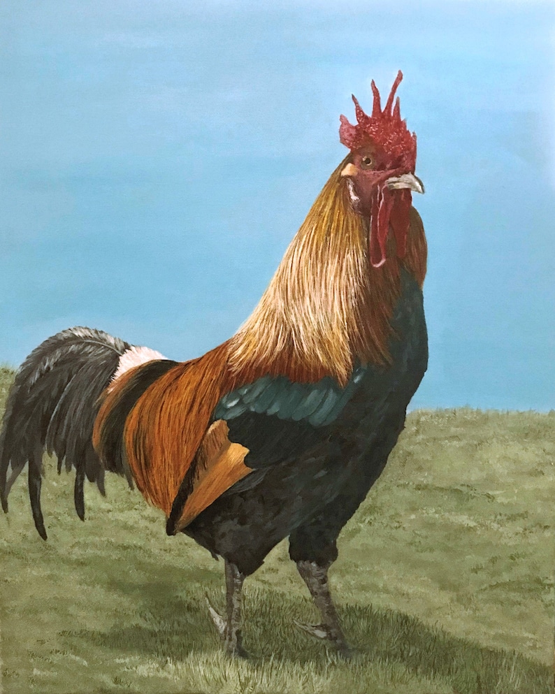 Rustic Farmhouse Rooster Art Print Rustic Farmhouse Kitchen Decor ...