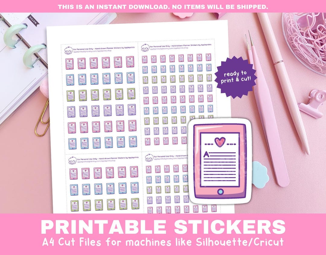 Ebook Reader Icon Stickers | Digital Reading and Book Tracker Stickers ...