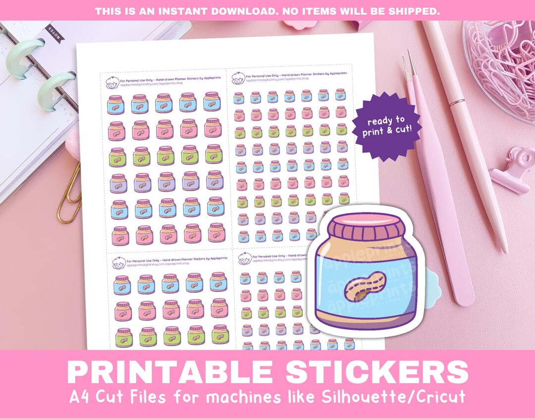 Peanut Butter Icon Stickers | Snack Time and Pantry Essentials Stickers ...