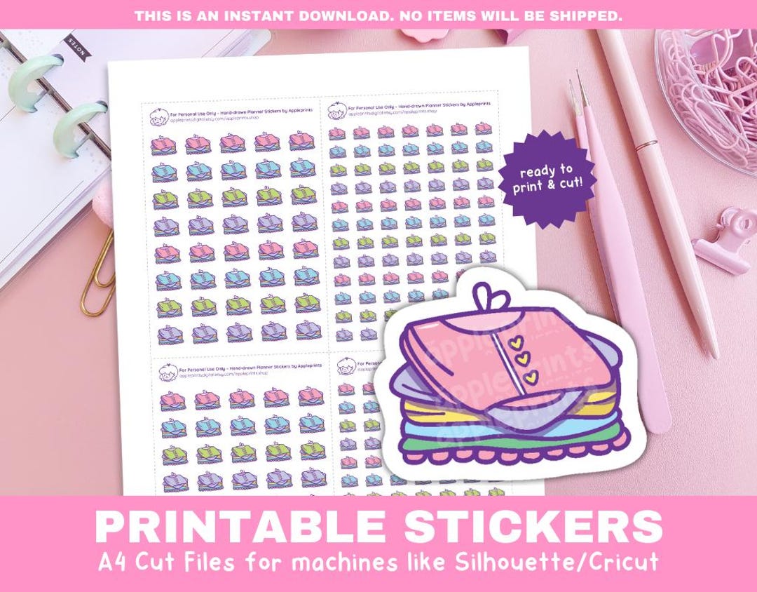 Folded Clothes Icon Stickers | Fold Laundry Planner Stickers ...
