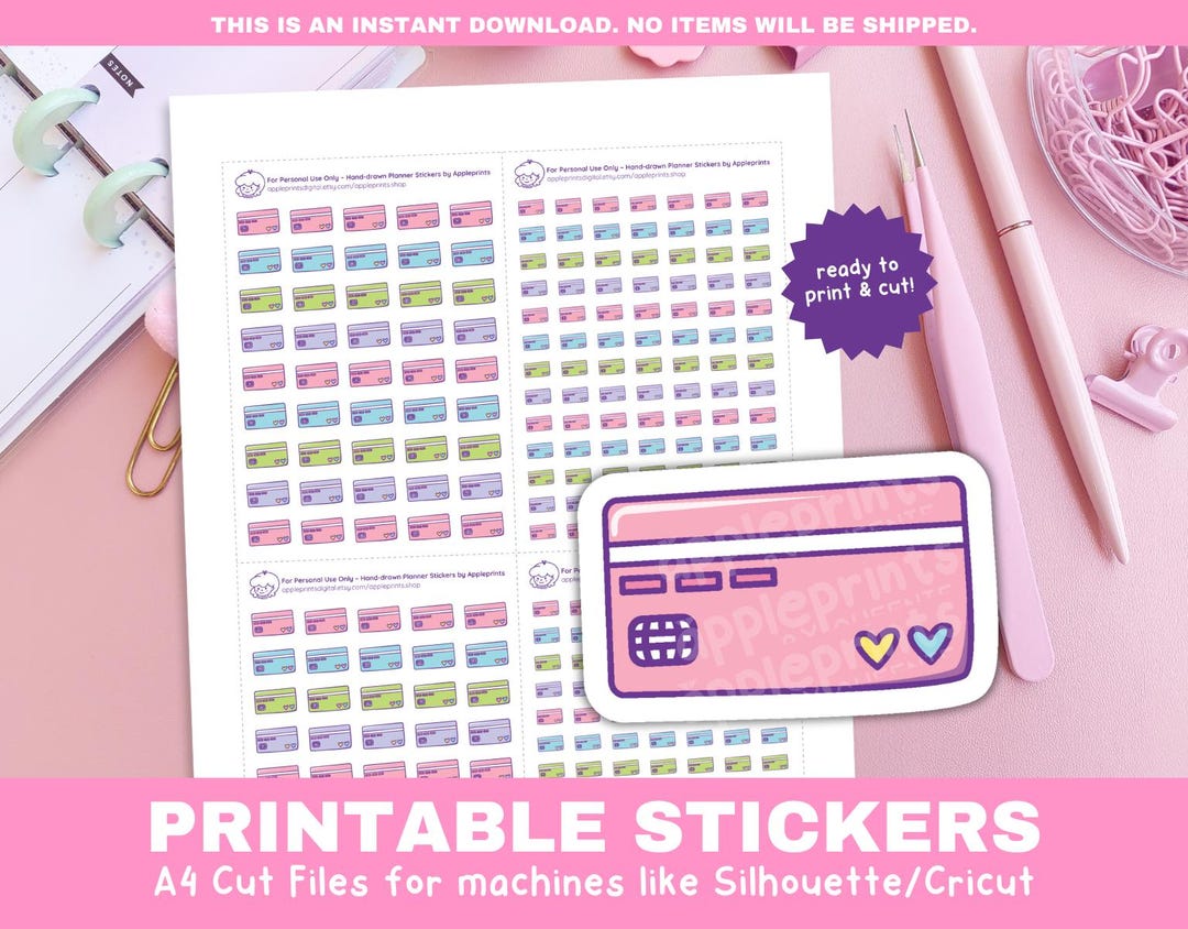 Pay Credit Card Stickers | Budget and Bill Reminder Stickers ...
