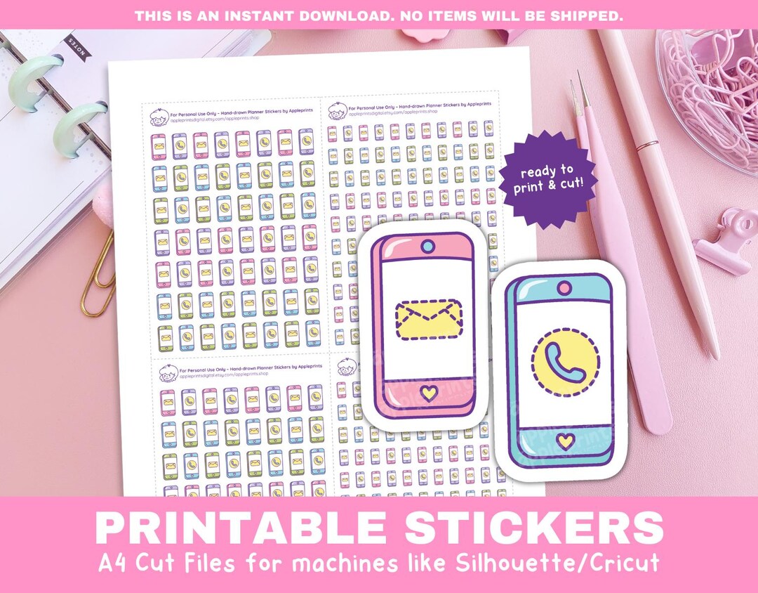 Phone Call Stickers | Text Message and Communication Reminder Stickers ...