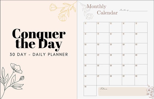 30 Day Daily Planner - Etsy