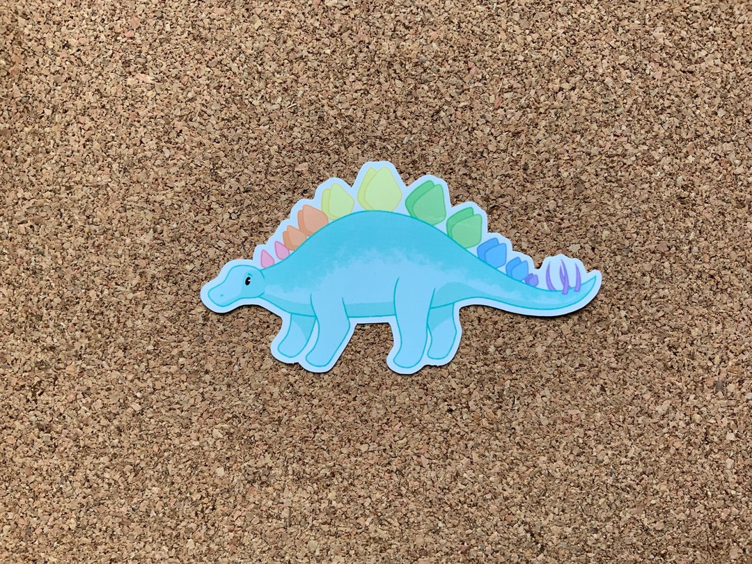 Rainbow Stegosaurus Vinyl Sticker - Pastel Dinosaur - Etsy