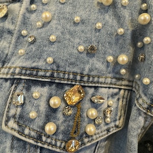 Custom Jeweled Denim Jacket - Etsy