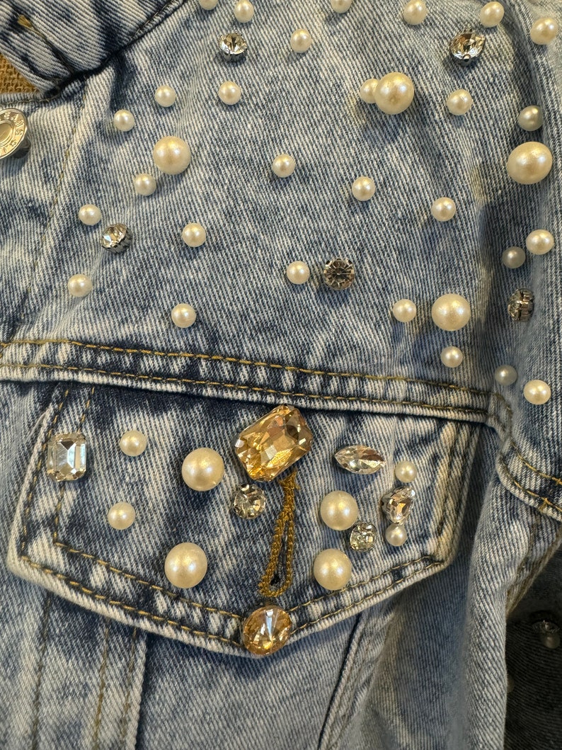 Custom Jeweled Denim Jacket - Etsy