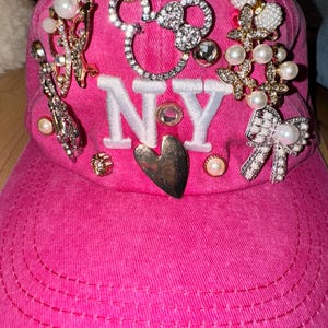 NY Jeweled Baseball Hat Hot Pink - Etsy