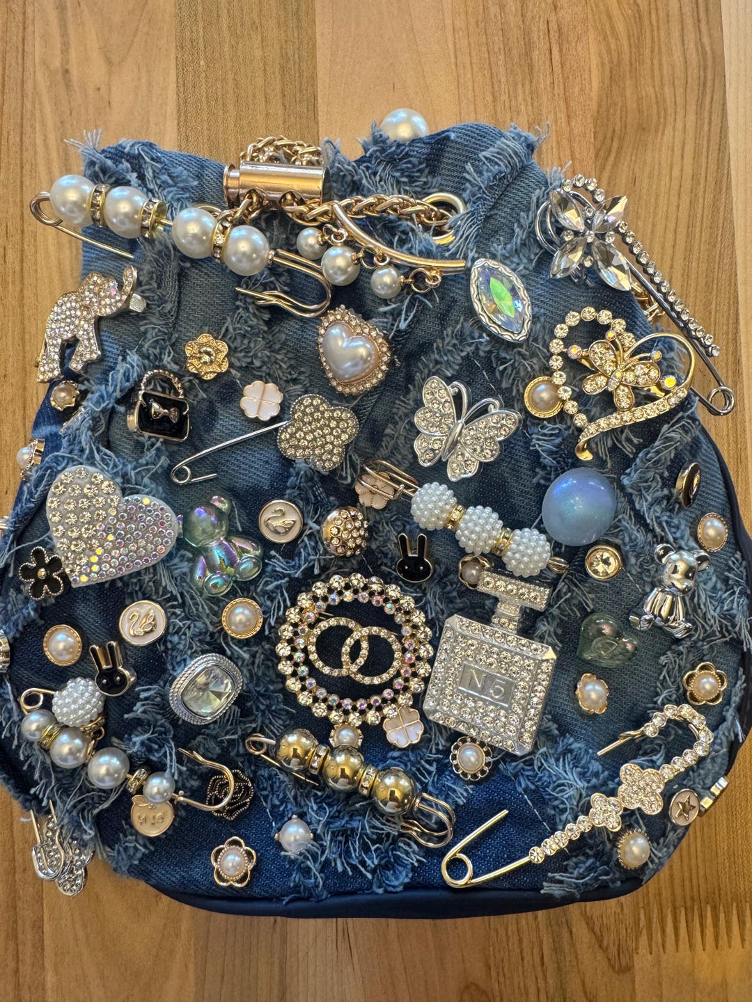 Jeweled Denim Purse/ Purse With Gems - Etsy