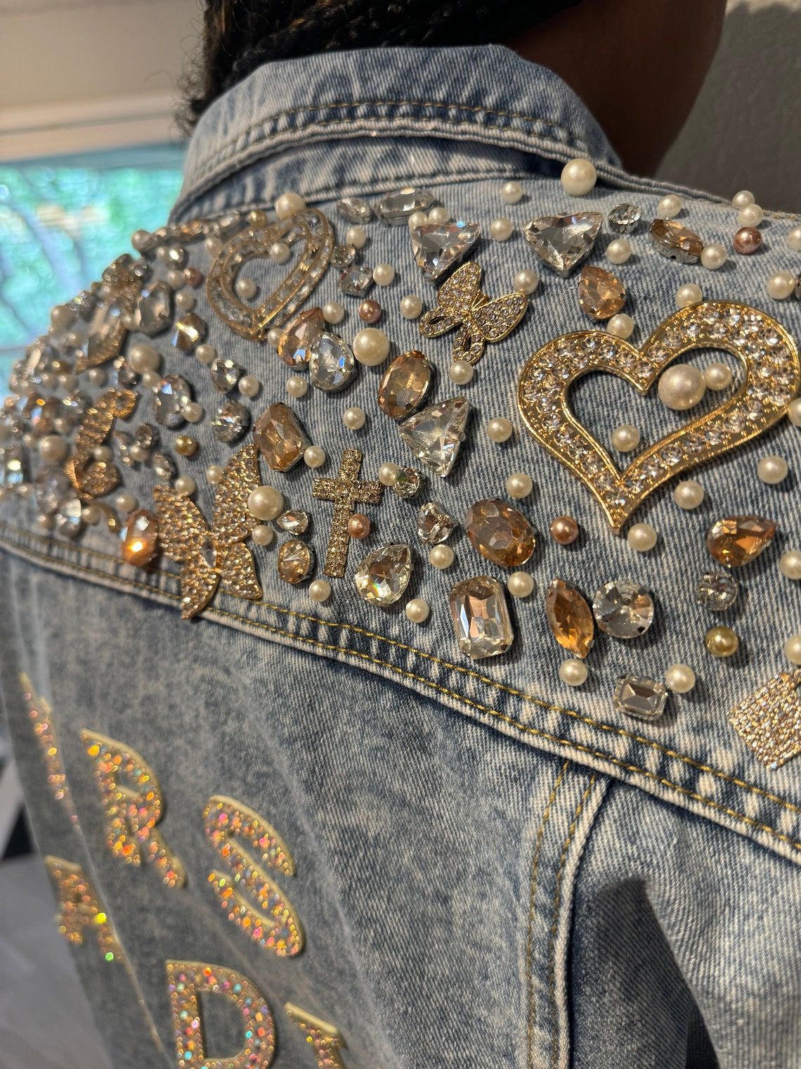 Custom Jeweled Denim Jacket - Etsy