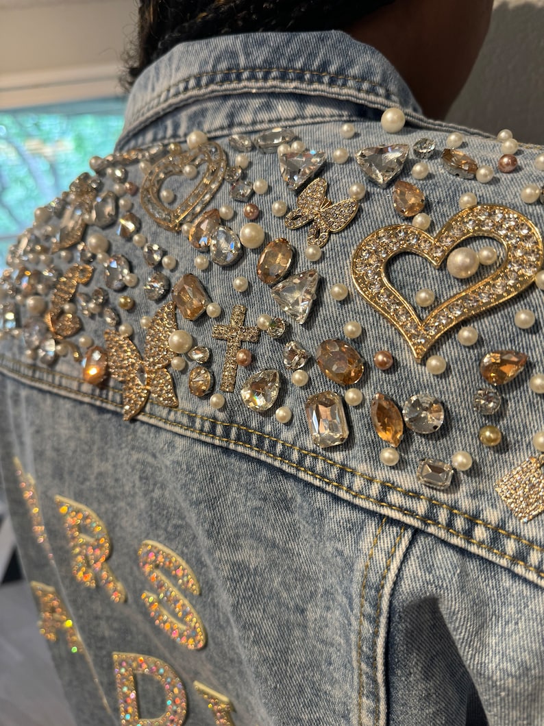 Personalized Custom Jeweled Denim Jacket - Etsy