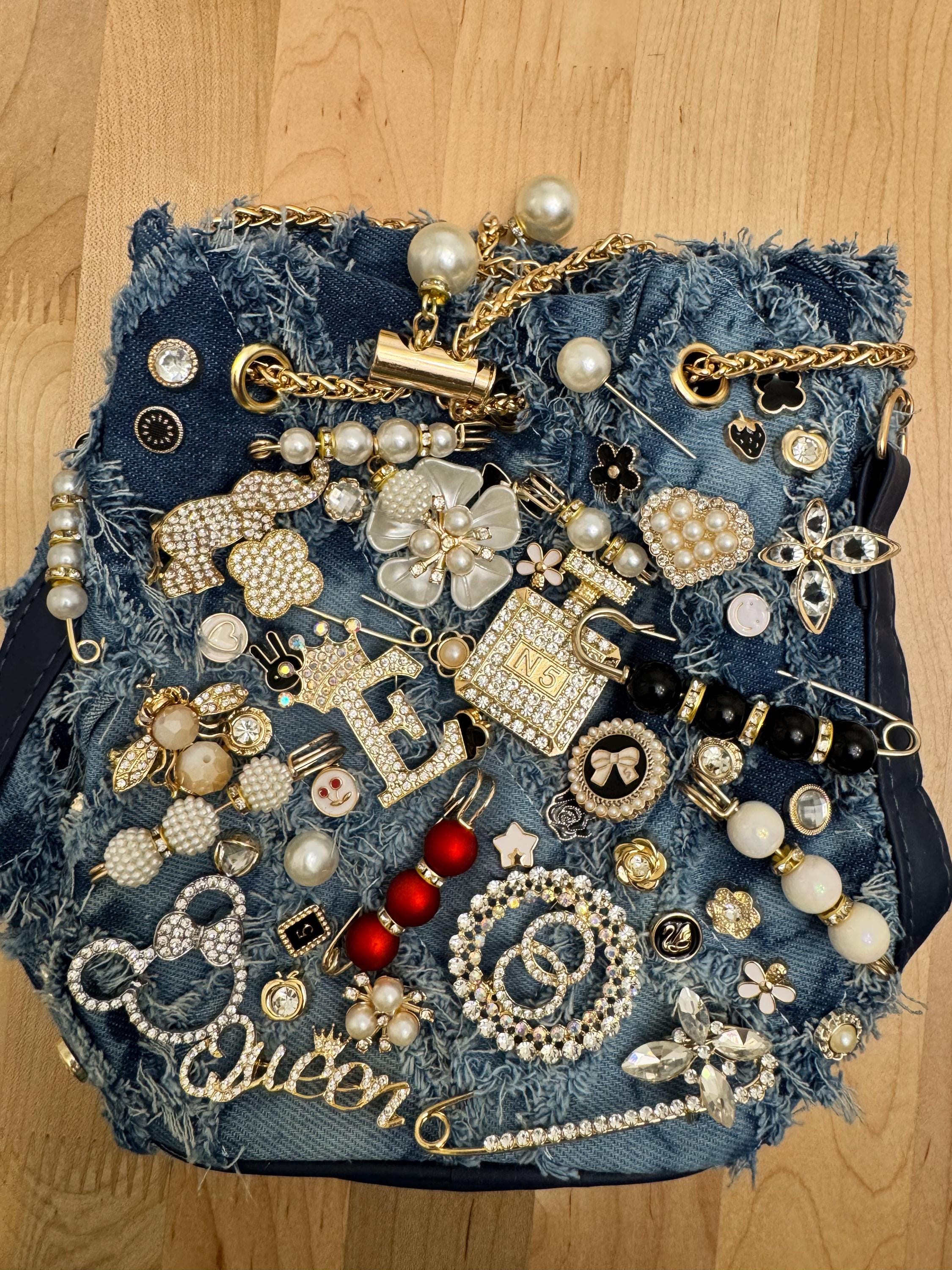 Jeweled Denim Purse, Gibits Purse - Etsy