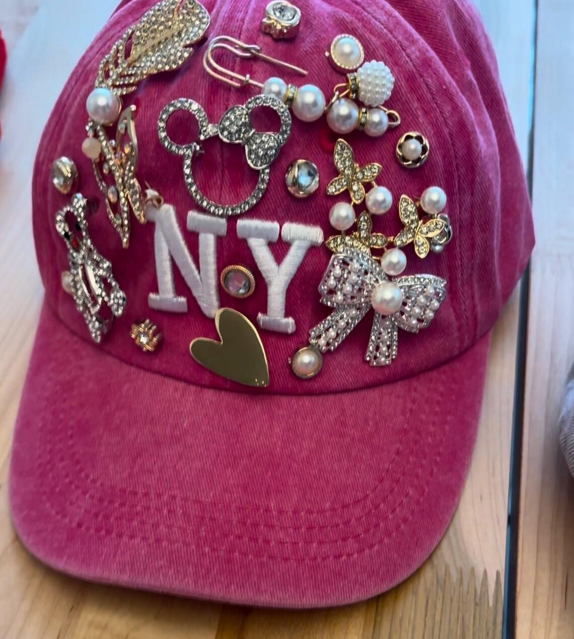 NY Jeweled Baseball Hat Hot Pink - Etsy