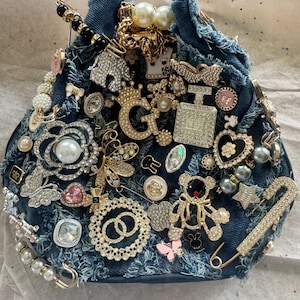 Jeweled Denim Letter Purse Pink Gens, Jeweled Denim Letter Purse ...