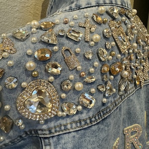 Custom Jeweled Denim Jacket - Etsy