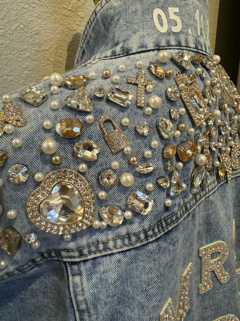 Custom Jeweled Denim Jacket - Etsy