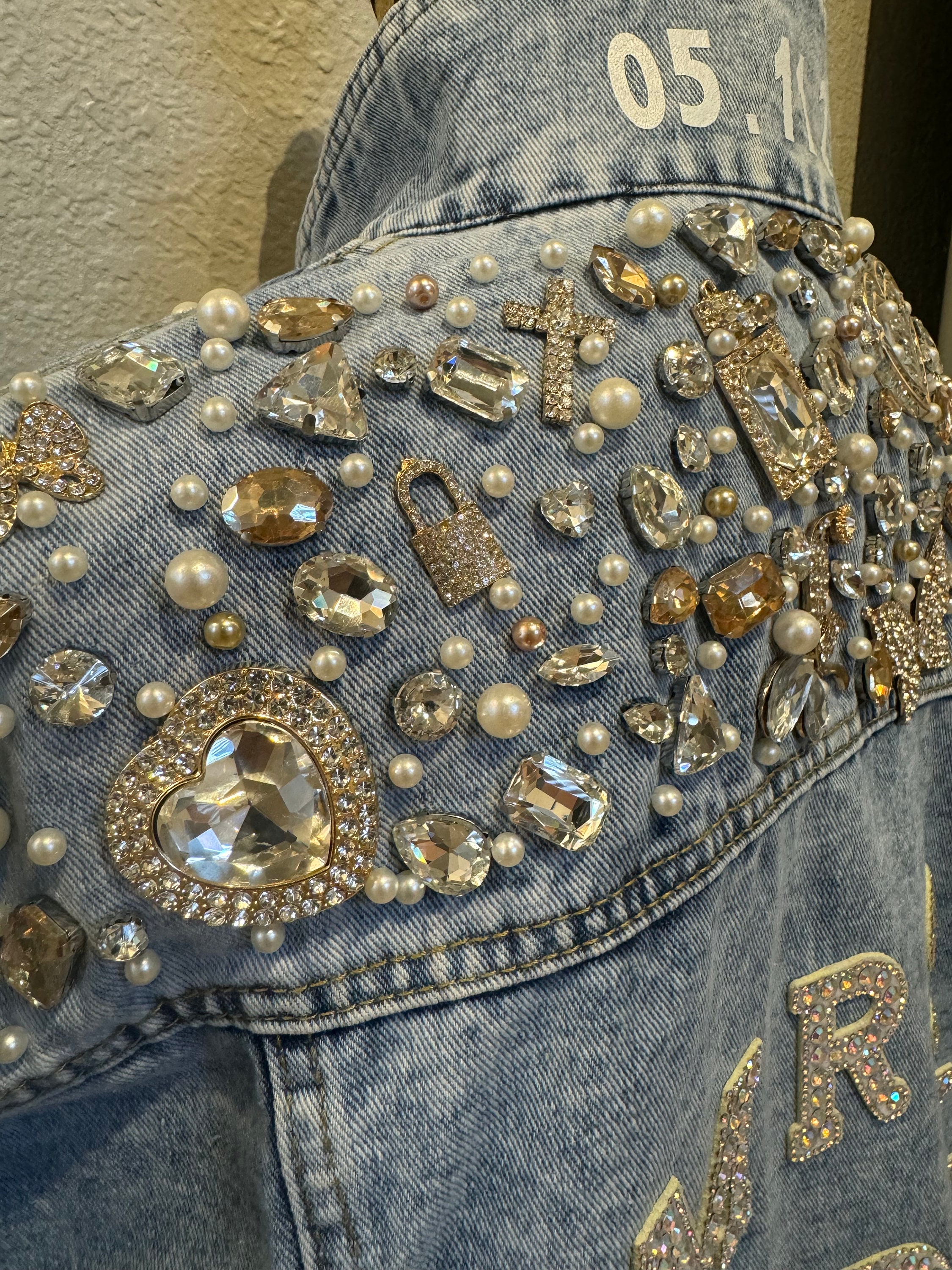 Custom Jeweled Denim Jacket - Etsy