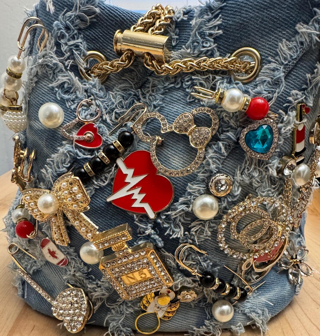 Jeweled Denim Nurse Themed Purse, Jeweled Purse, Denim and Diamond ...