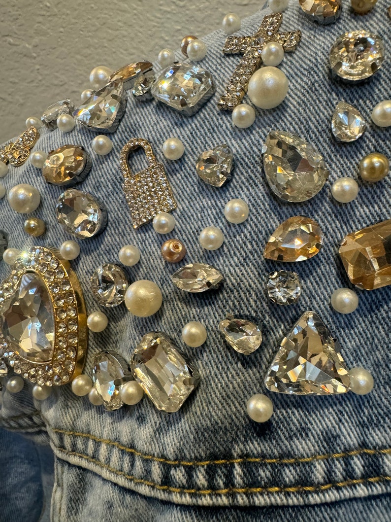 Custom Jeweled Denim Jacket - Etsy