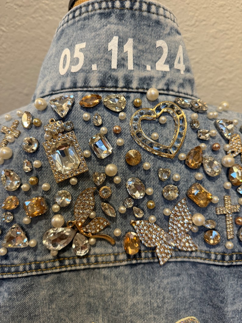 Custom Jeweled Denim Jacket - Etsy