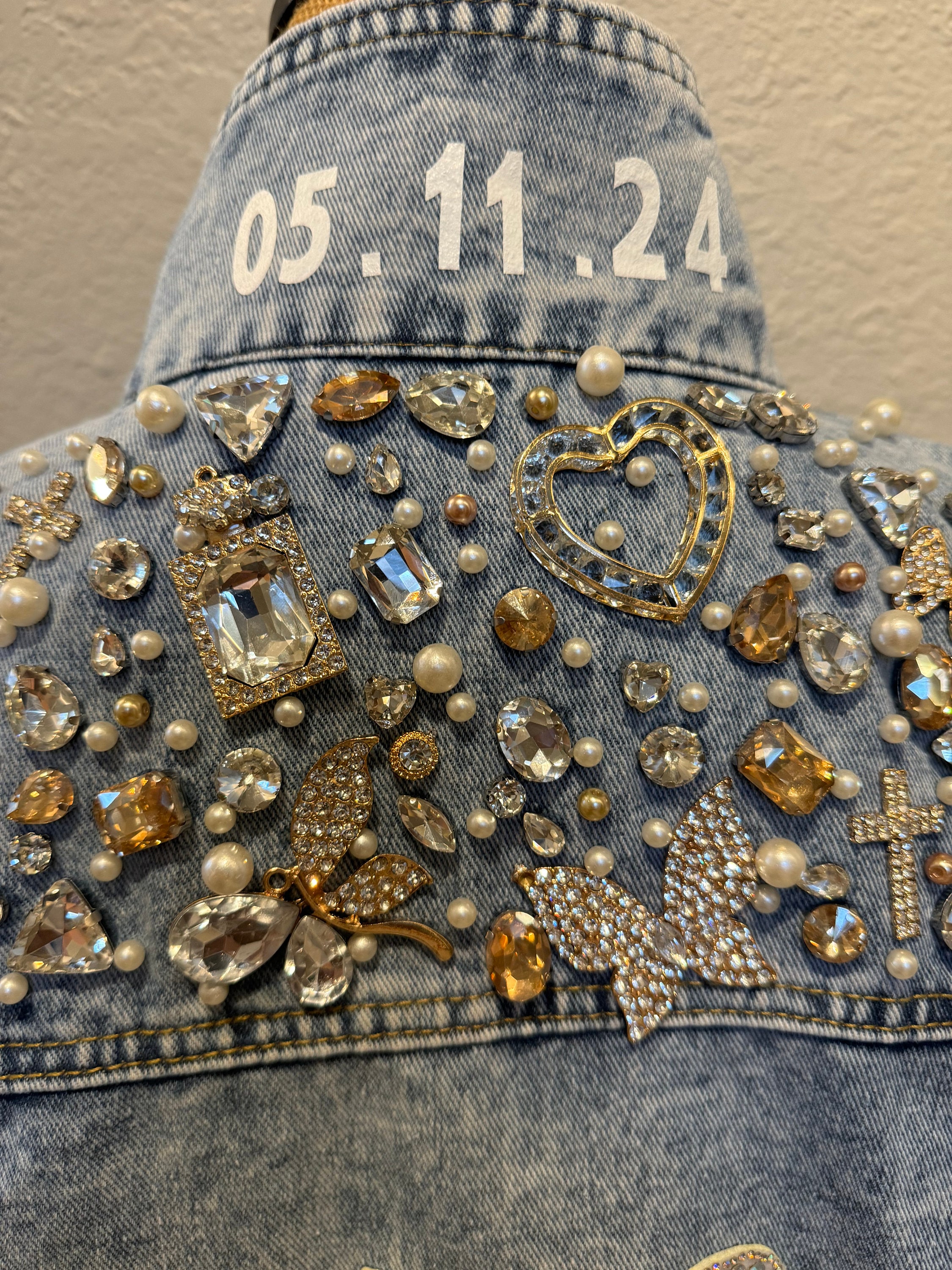 Custom Jeweled Denim Jacket - Etsy