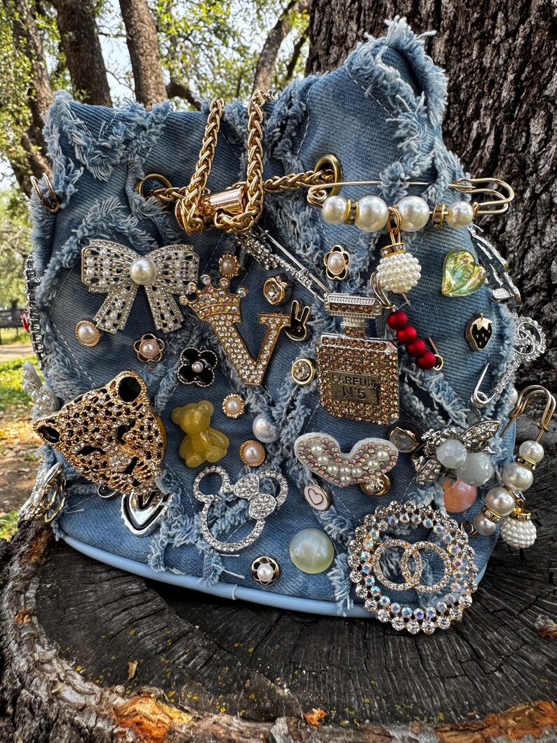 Jeweled Denim Purse/ Gem Purse - Etsy