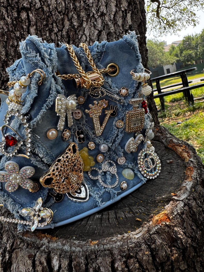 Jeweled Denim Purse/ Gem Purse - Etsy