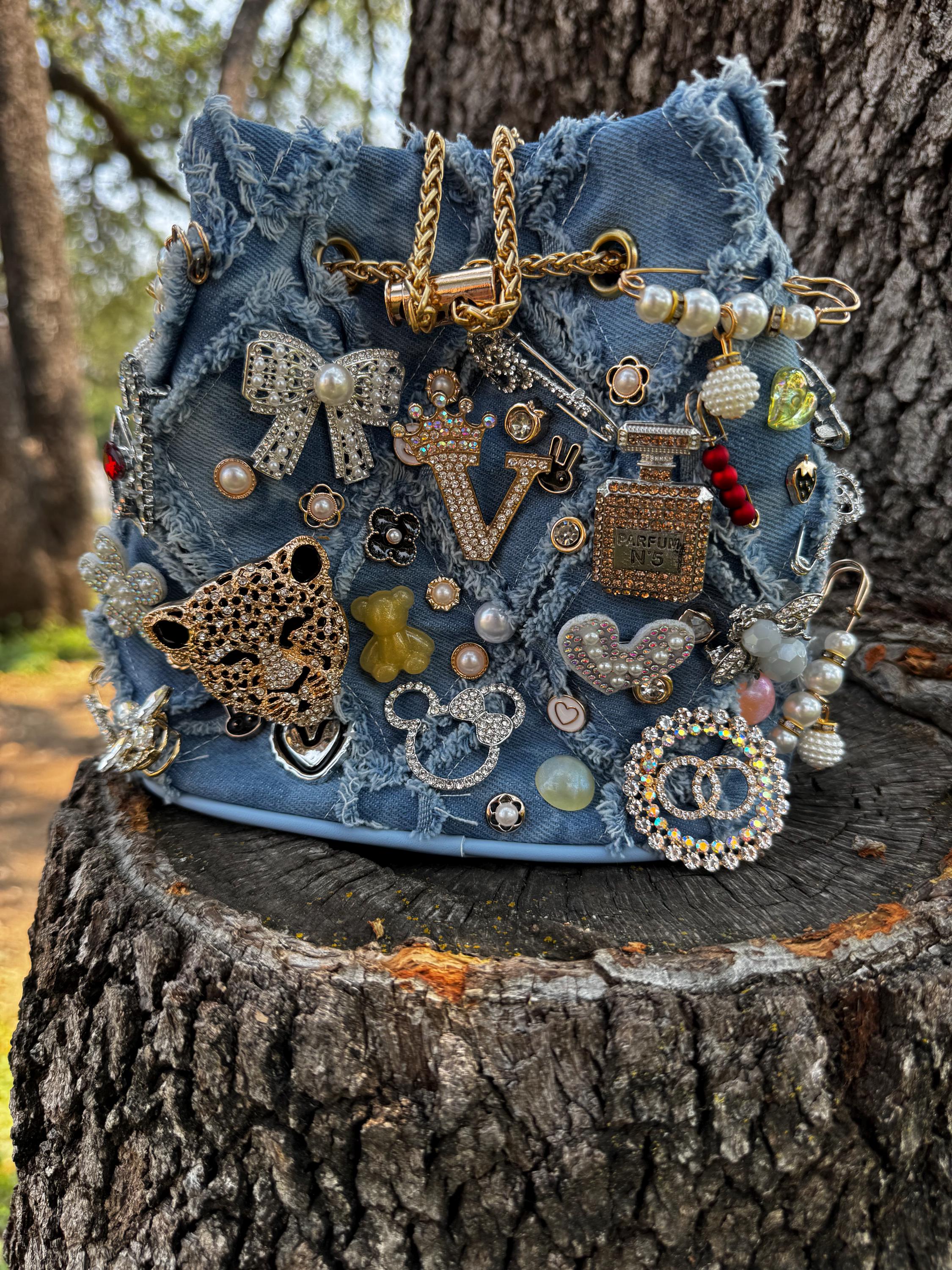Jeweled Denim Purse/ Gem Purse - Etsy