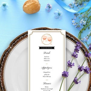 Printable Passover Seder Menu Template Passover Menu Modern | Etsy
