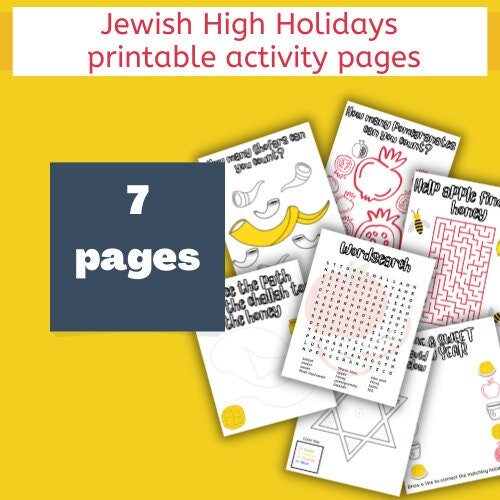 Jewish High Holidays Printable Activity Pages! Fun Activity for the ...