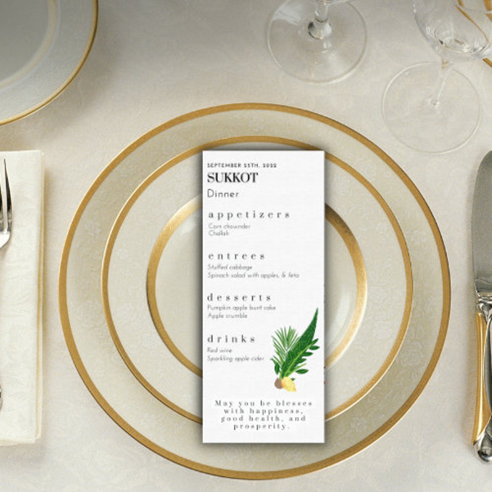 Sukkot Menu Template. Jewish High Holiday Menu Template. Sukkot Download. Sukkot Printable ...