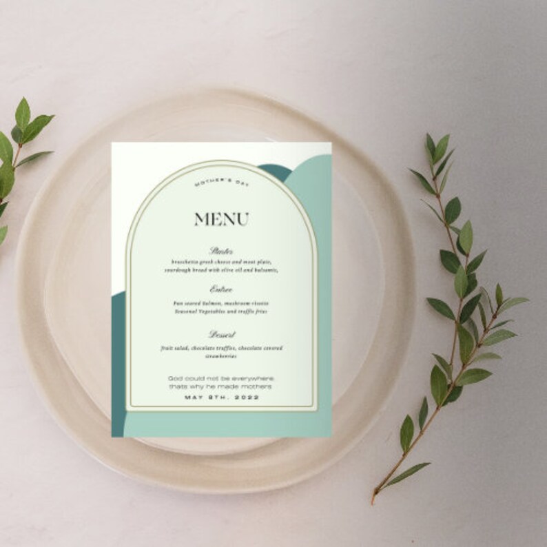 Mothers Day Menu Template. Editable Mothers Day Dinner Menu. Mothers ...