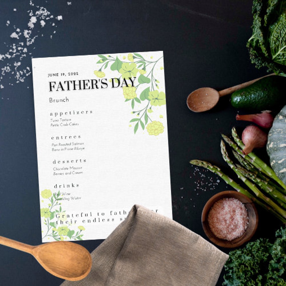 Father's Day Menu Template. Father's Day Brunch Menu - Etsy