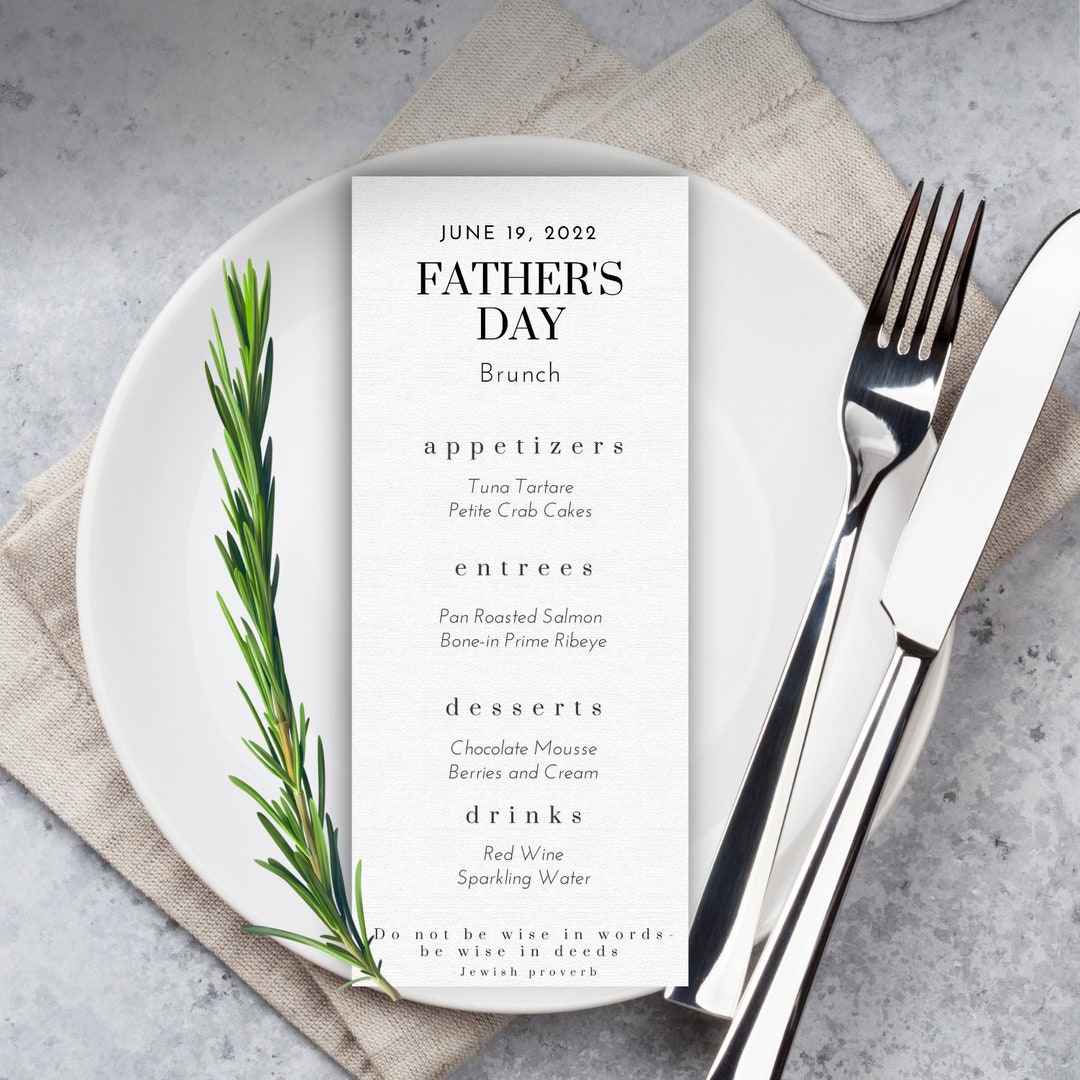 Father's Day Menu Template. Father's Day Brunch Menu Template. Fathers ...
